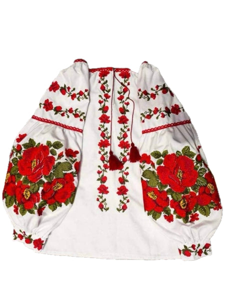 Girl’s Blouse “Red Rose” – Ukieology Fashion and Decor